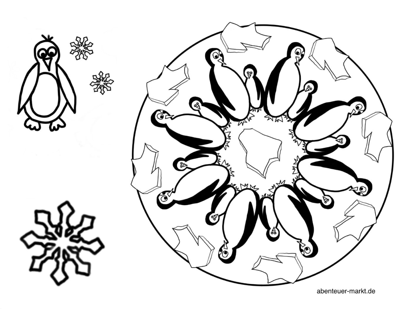 Pinguine: Mandalas | Schritt-für-Schritt Anleitung für Kinder